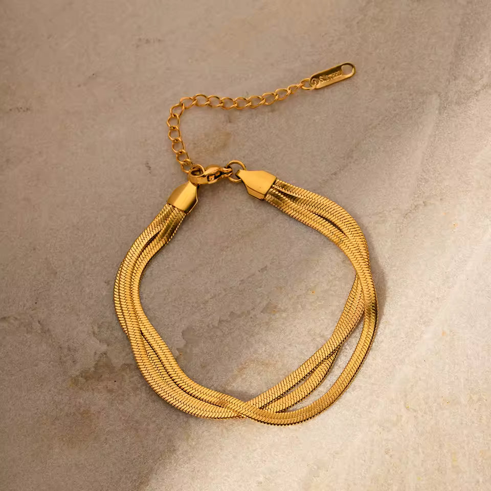 Triple Snake Chain Bracelet – ShalabyAccessories